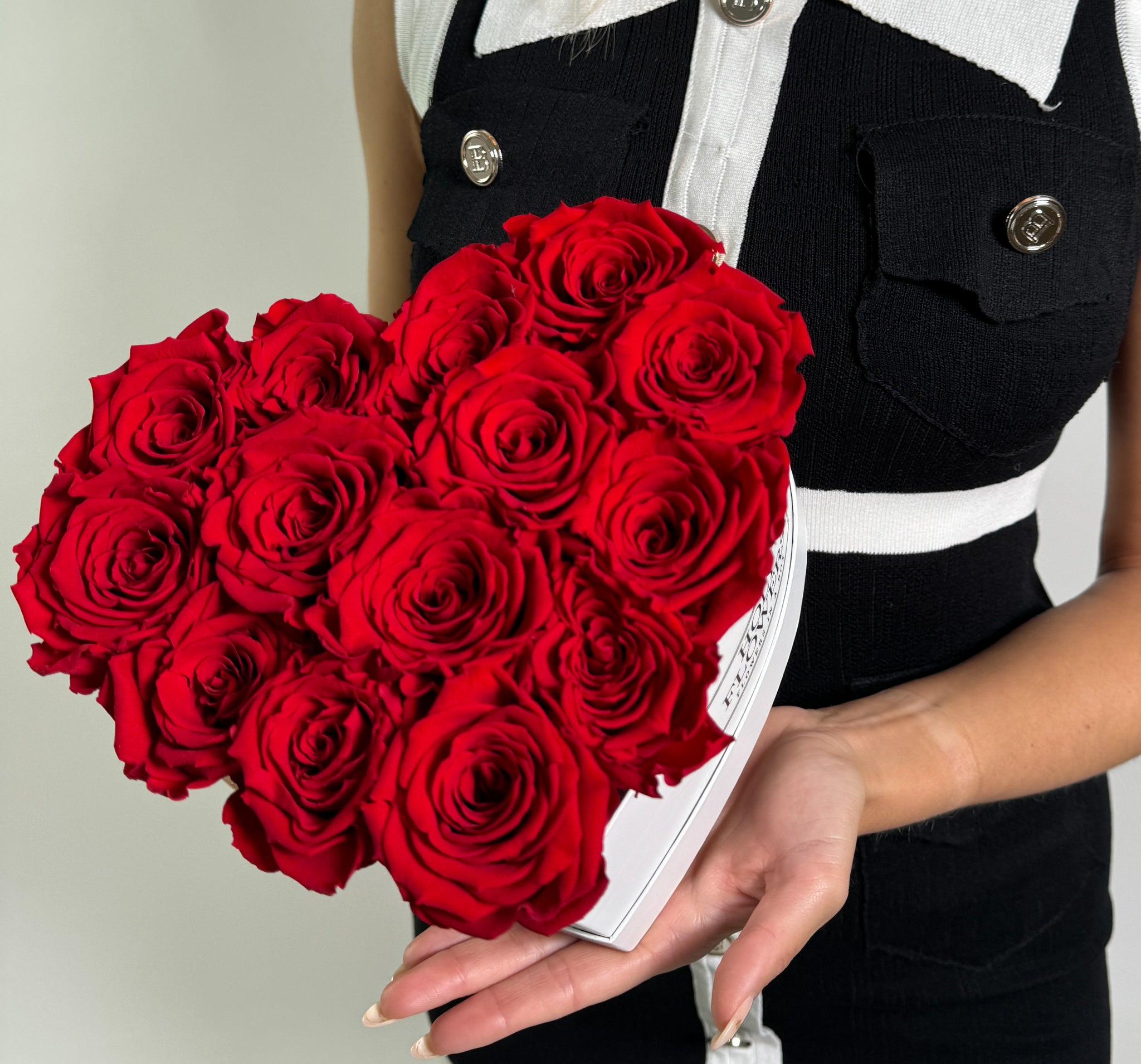 Heart boxes with infinity roses last up to 3 years